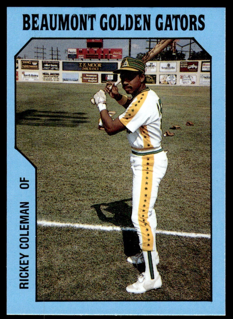 1985 TCMA Beaumont Golden Gators Rickey Coleman Beaumont Golden Gators ...