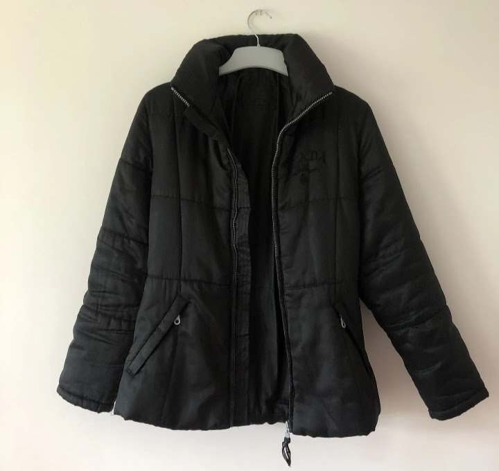 Prada Sport Women's Black Mid-Length Quilted Puffer Zip Jacket Designer ...