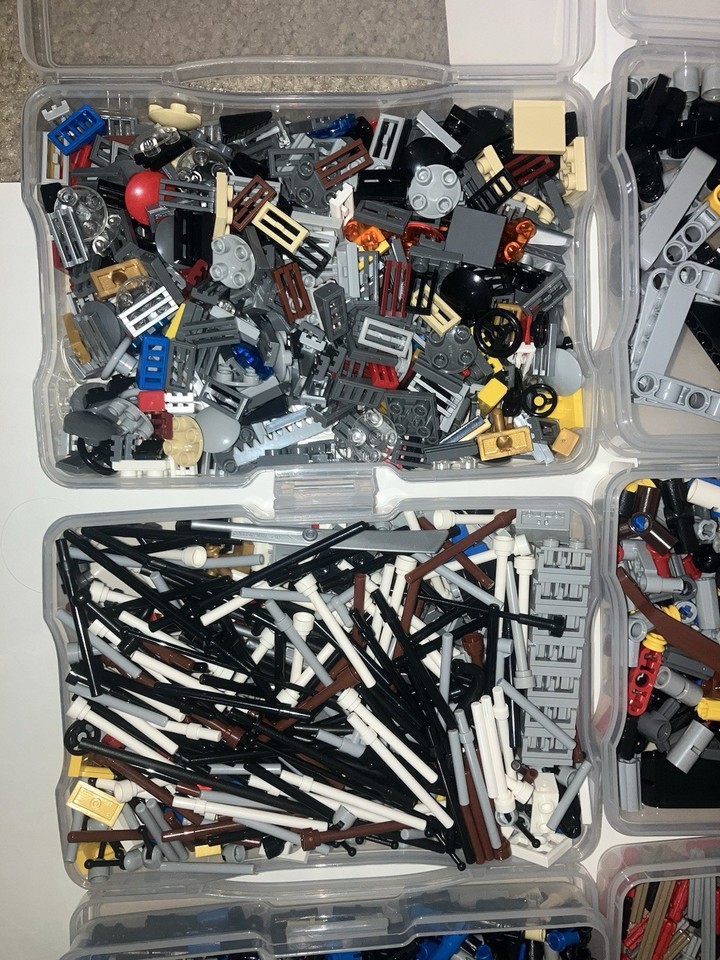 LEGO Bulk Lot 3.5 Pounds Assorted Used Technic Pins Gears Axels Bricks ...