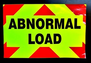 Abnormal Load Sign Fluorescent Large (900mm x 600mm) Self Adhesive ...