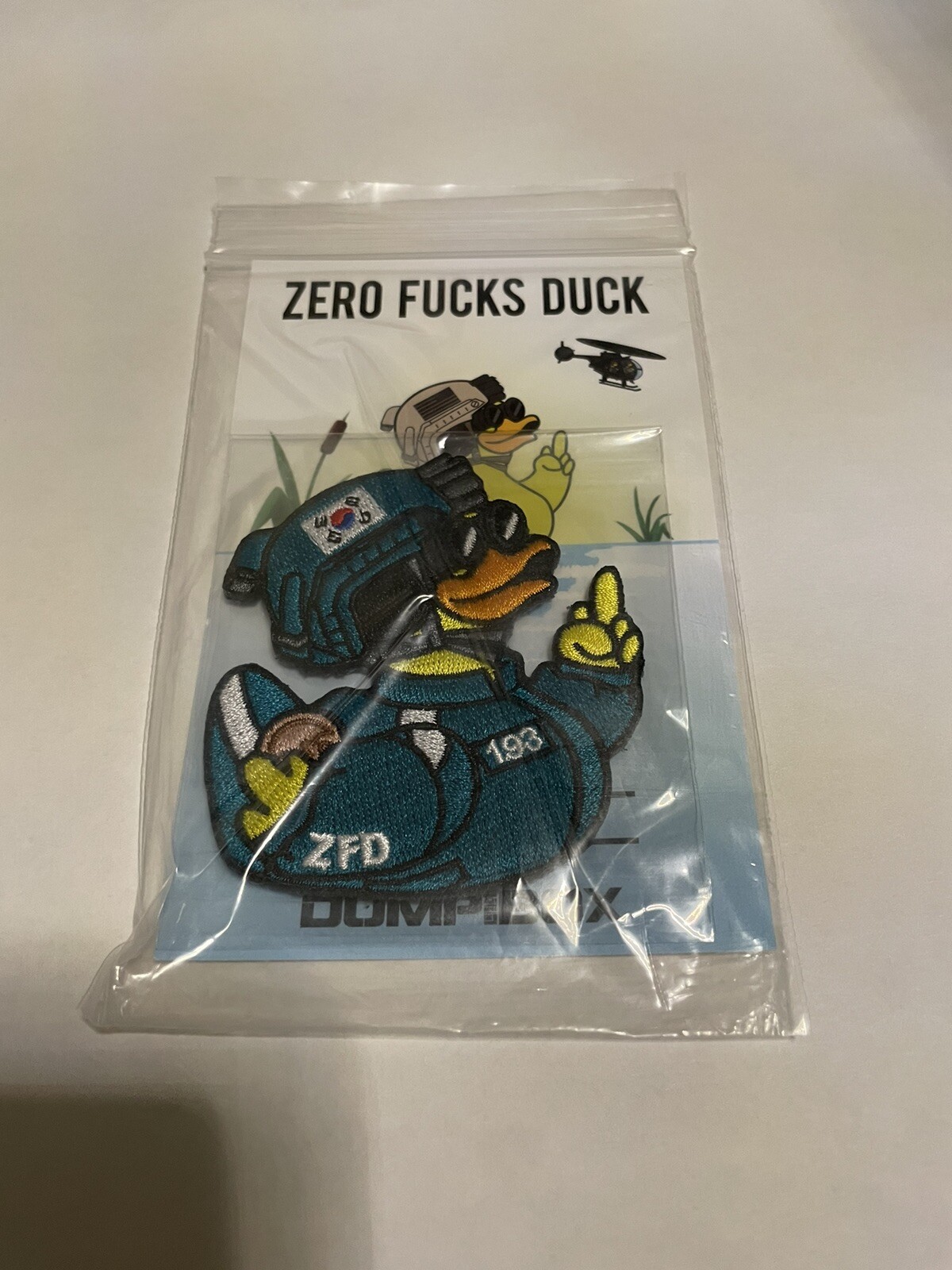 Zero f*cks Ducks ZFD Patch Dumpbox Hook&loop Squid Game Netflix Korean ...