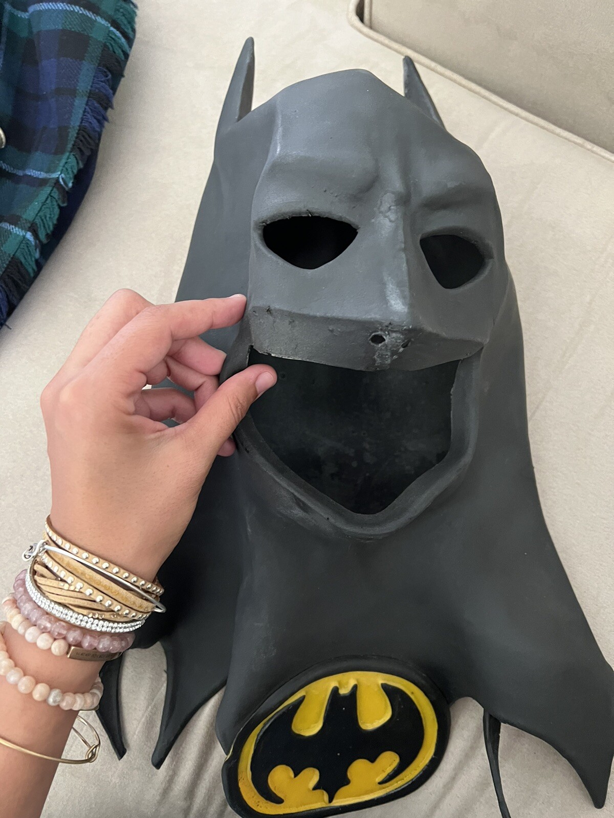 BATMAN 1989 Michael Keaton rubber cosplay Halloween costume mask cowl ...