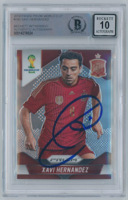 2014 Panini Prizm World Cup Xavi Hernandez Signed #180 Beckett Graded ...