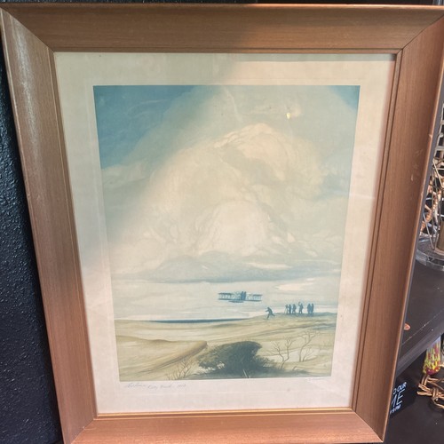 Vintage MID CENTURY Al Wettel "Airborne Kitty Hawk 1903" Print | eBay