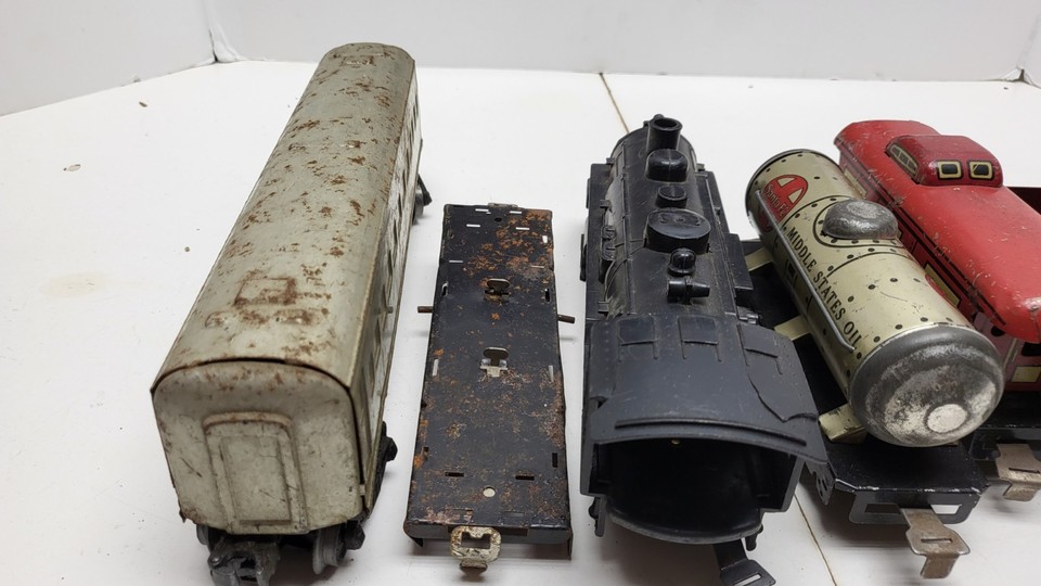 LOT OF MARX FREIGHT CARS, PASSENGER CAR, Steam Locomotive shell | eBay