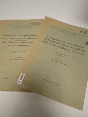 Investigation on the spectral intensity of ultraviolet sky and sun ...