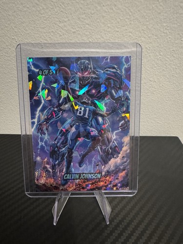 2025 Calvin Johnson Cracked Ice Refractor Custom Art Card / Custom Heat ...