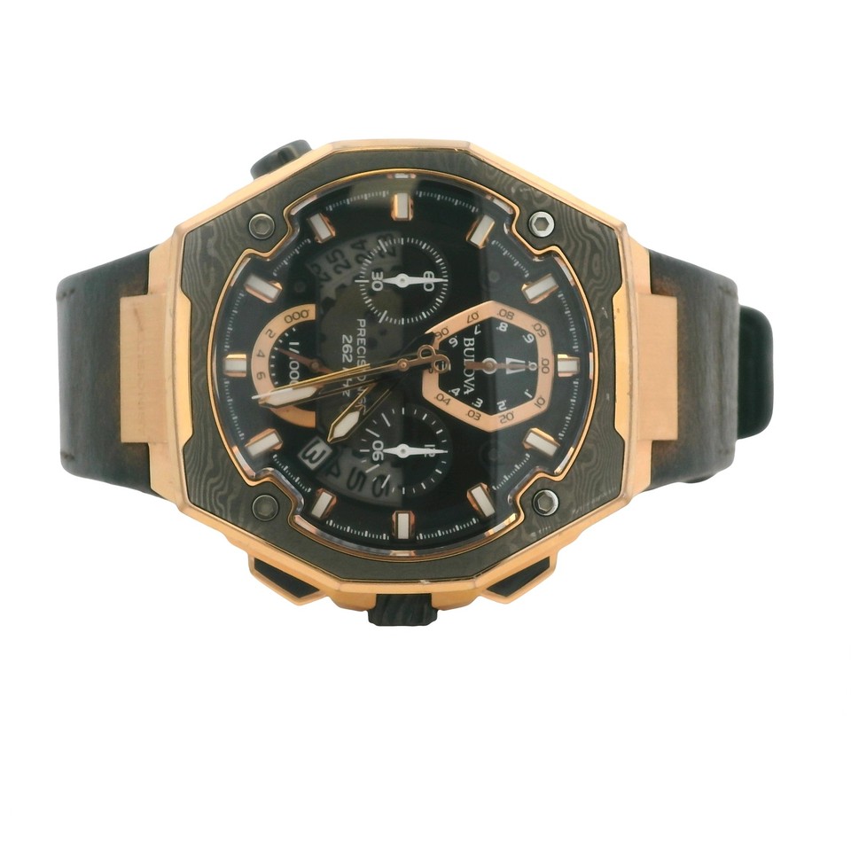 Bulova Series X Precisionist Black Leather Watch 98B356 10th ...