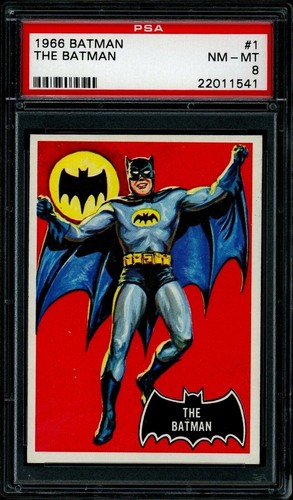 PSA 8 1966 TOPPS THE BATMAN #1 Black Bat Graded Rookie Card | eBay