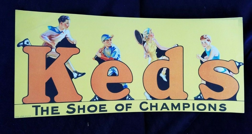 Old Store Sign KEDS Shoes Sports Theme Baseball Tennis Track Champions ...