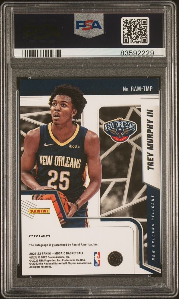 2021-22 Mosaic Choice Fusion Red & Yellow Prizm Trey Murphy III RC Auto ...