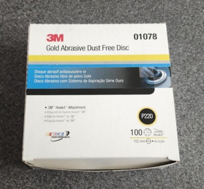 3M Hookit Gold Disc Dust Free 216U, 01078, 6 in, P220, 100 discs | eBay
