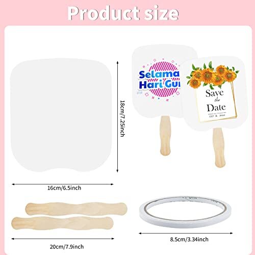 30 Pieces Church Fans Handheld Set Including Fan Handle Craft Sticks ...