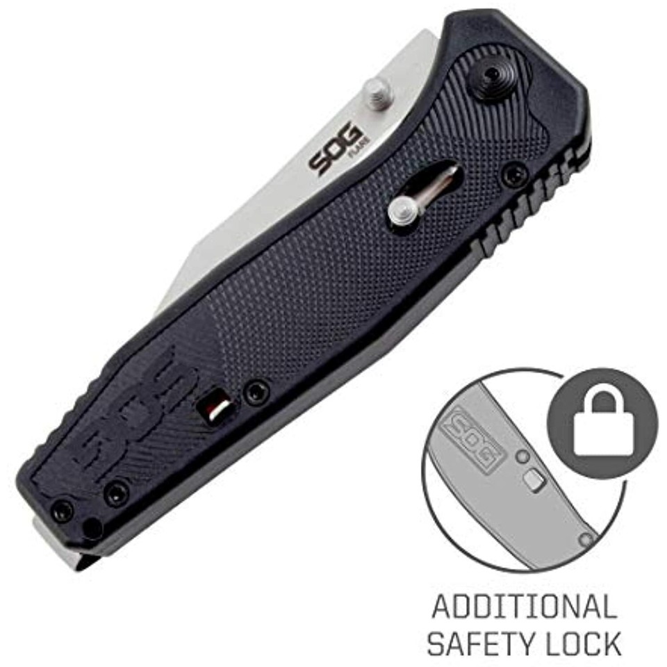 SOG Flare Folding Knife and Pocket Knife Assisted Opening Tech Knife w ...