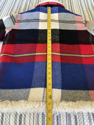 Supreme Shearling Bomber Jacket Plaid Fleece Sherpa Lined Supreme Shearling Bomber Jacket Plaid Fleece Sherpa Lined