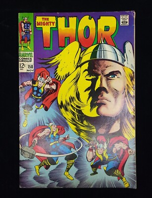 Thor #158 Origin Thor Retold! Jack Kirby Cover Art! Marvel 1968 VG (4.0 ...