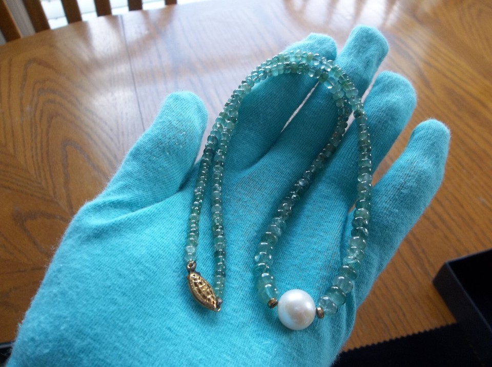 Stauer Emerald Radiance Necklace Baroque Pearl Earrings SET Beaded ...