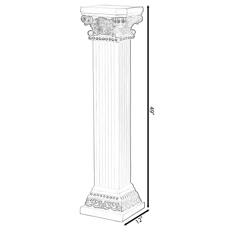 Fiberglass White and Gold Plinth Roman Style Column Ionic Piller ...