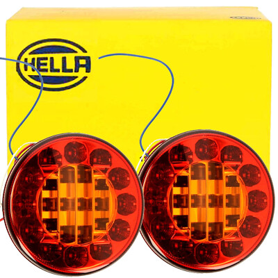 2x HELLA universal tail lights tail lights 122mm 24LED 10/12/24/30V 3 ...