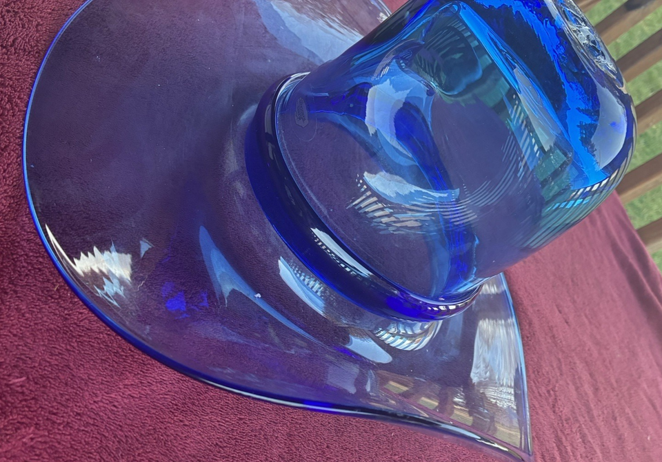 Blenko Glass Lg. Cobalt Blue Cowboy Hat--Free Ship | eBay