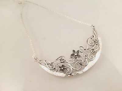 OR PAZ PZ ISRAIL STERLING SILVER FLOWER FILIGREE NECKLACE | eBay