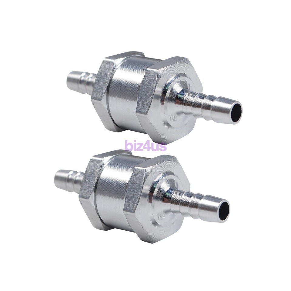 2x 6mm 1/4" Fuel Line One Way Non-Return Aluminium Check Valve Petrol ...