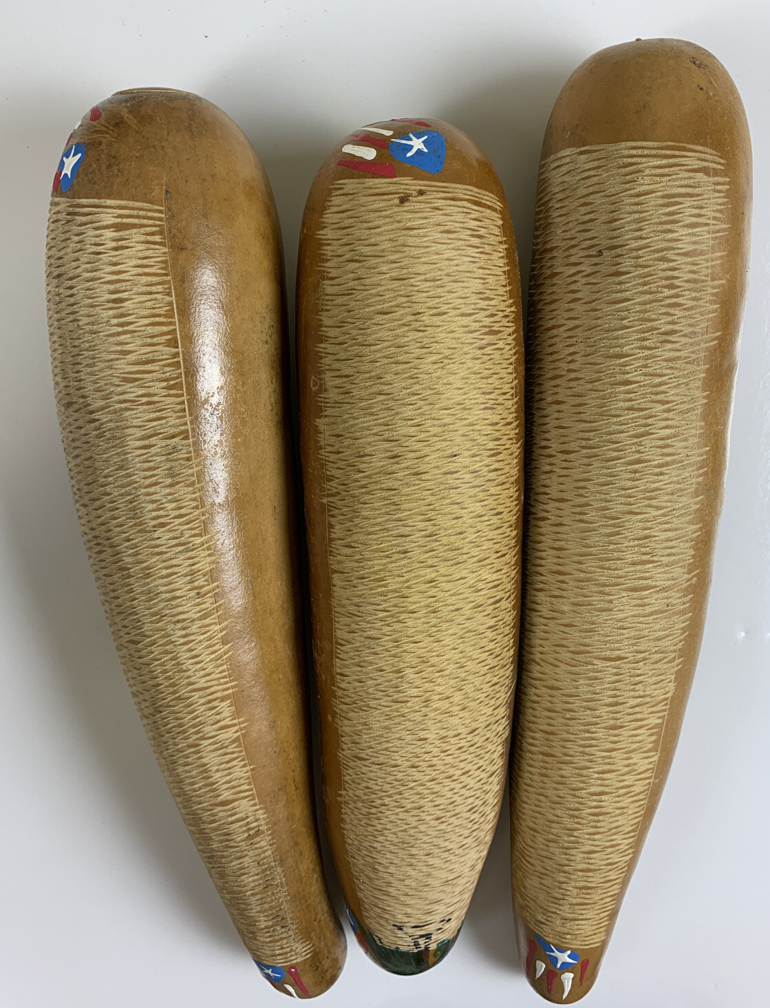 Guiro Artesanal Corte Diamante 8"-10” Bandera Puerto Rico Y Puyero 5d2 ...