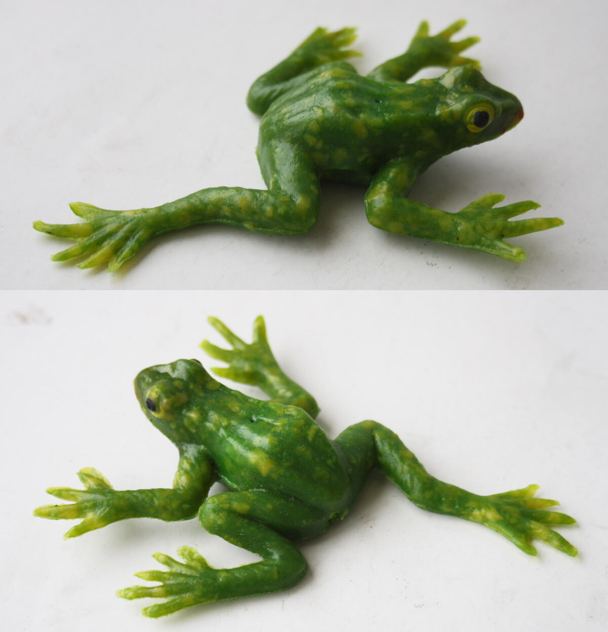 VINTAGE 80'S RUBBER GREEN FROG OILY JIGGLER JUNGLE ANIMALS HALLOWEEN ...
