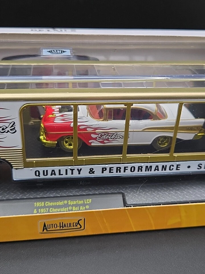 M2 Machines Hauler Edelbrock 58 Spartan LCF & '57 Chevy Bel Air SUPER ...