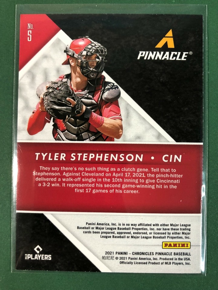 2021 Chronicles Pinnacle #5 Tyler Stephenson - Cincinnati Reds Rookie ...