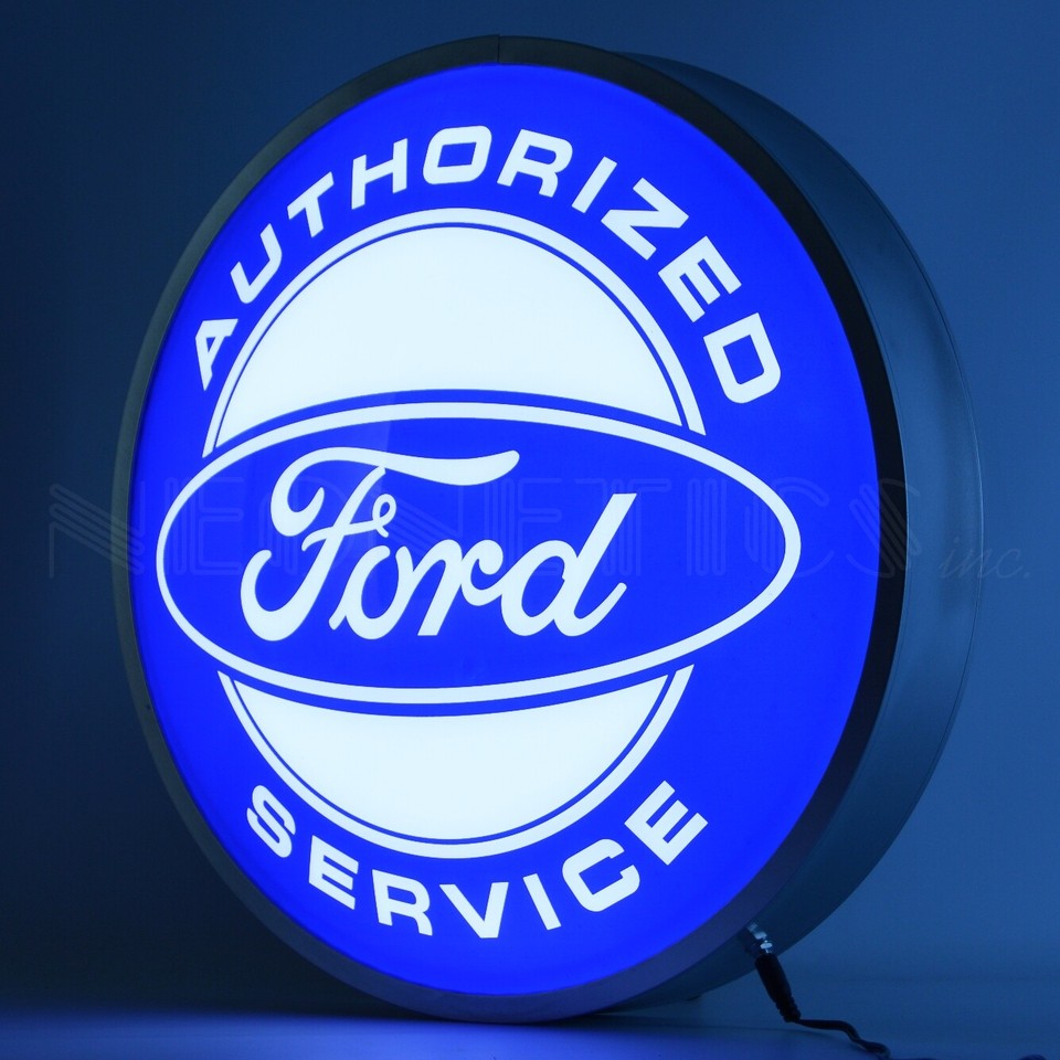 Ford LED Backlit sign wall lamp neon dealership metal rim GT Mustang ...