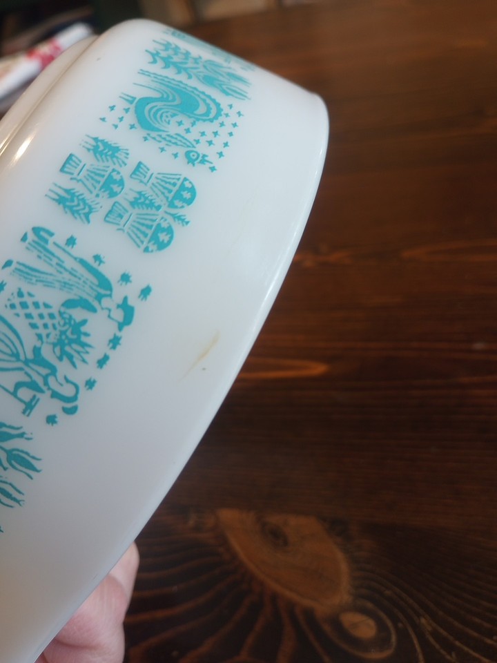 Vintage Pyrex Amish Butter Print 471 1 pt. Casserole Dish, White ...