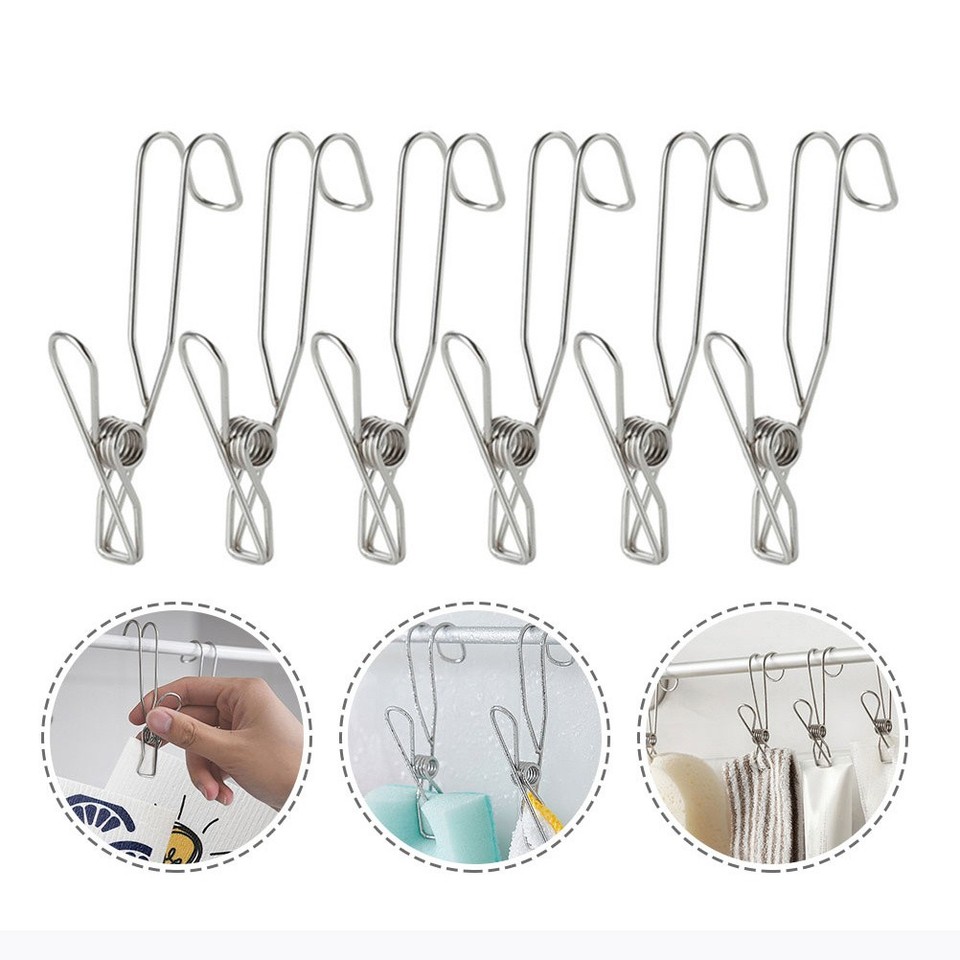 6 Pcs Windproof Plastic Clip Towel Clips for Hanging Sock Holder ...