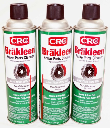 3 Pack CRC Brakleen Brake Parts Cleaner Non Chlorinated 14oz Low VOC ...
