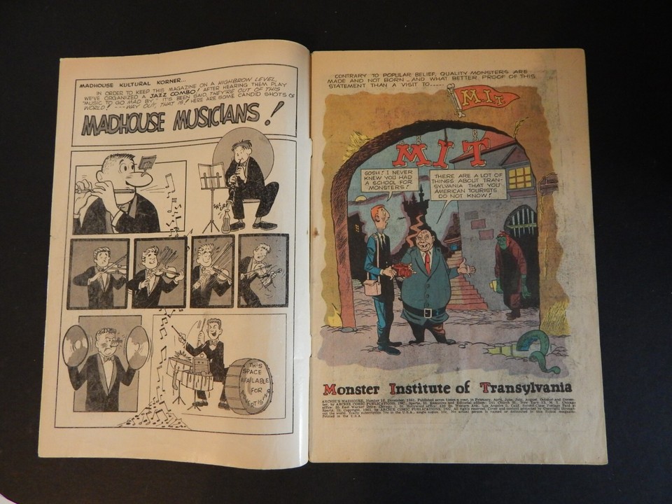 Archie's Madhouse # 16 Dracula Wolfman monsters 1961 see pics free ship ...