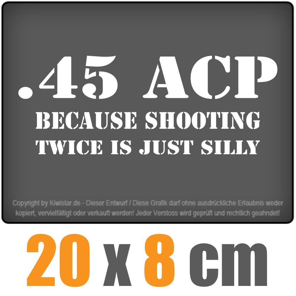 45 ACP 20 x 7,6 cm JDM Decal Sticker Aufkleber Racing Weiß ...