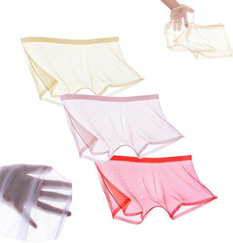 Mens Sexy See Through Shorts Sheer Briefs Boxer Mesh Breathable Ultra ...