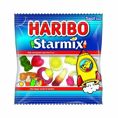 HARIBO SWEETS STARMIX MINI PACKS Box of 100 Jelly Gummy Sweet Bags ...