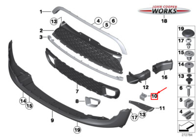 MINI CLUBMAN R55 Nebelscheinwerferhalterung 7248798 51117248798 NEU ...