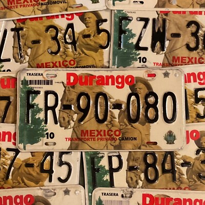 Vintage 2010 Durango MEXICO Authentic License Plate Horse Bandito ...