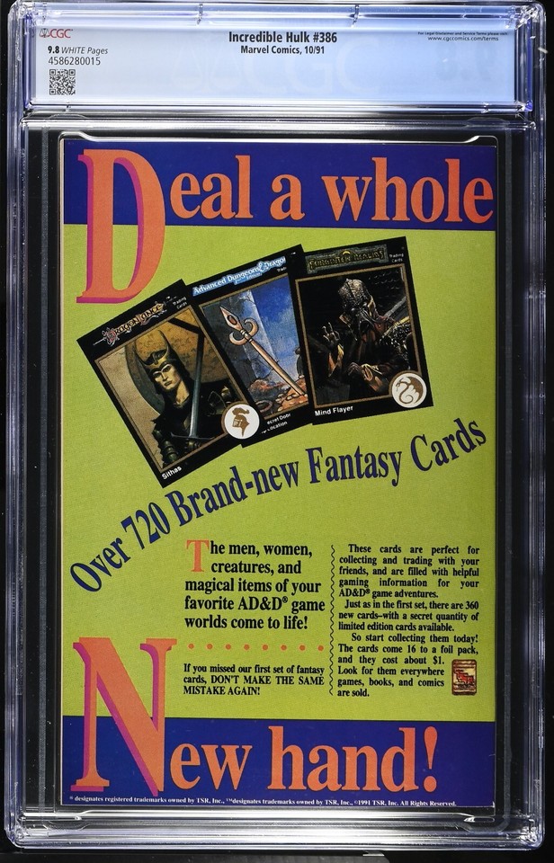 Incredible Hulk #386 CGC 9.8 Marvel 1991 💪💎 Sabra App Peter David ...