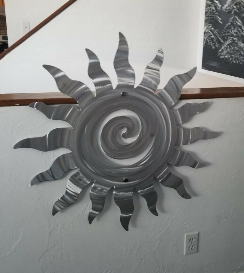 Modern metal wall art sun metal sun indoor outdoor patio garden living ...