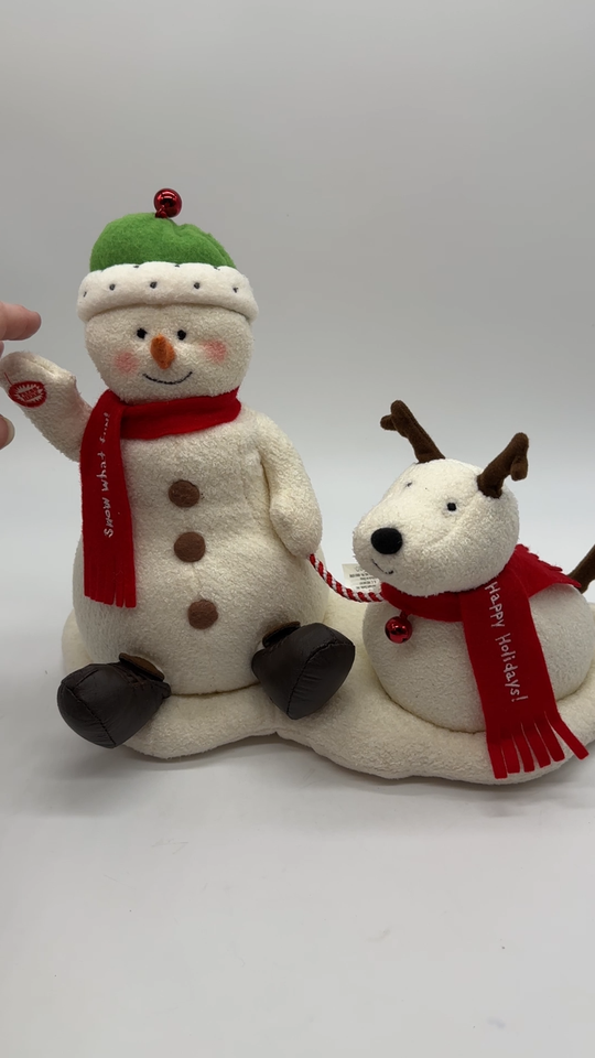 2004 Hallmark Jingle Pals Snow What Fun Snowman Dog Musical Animated ...