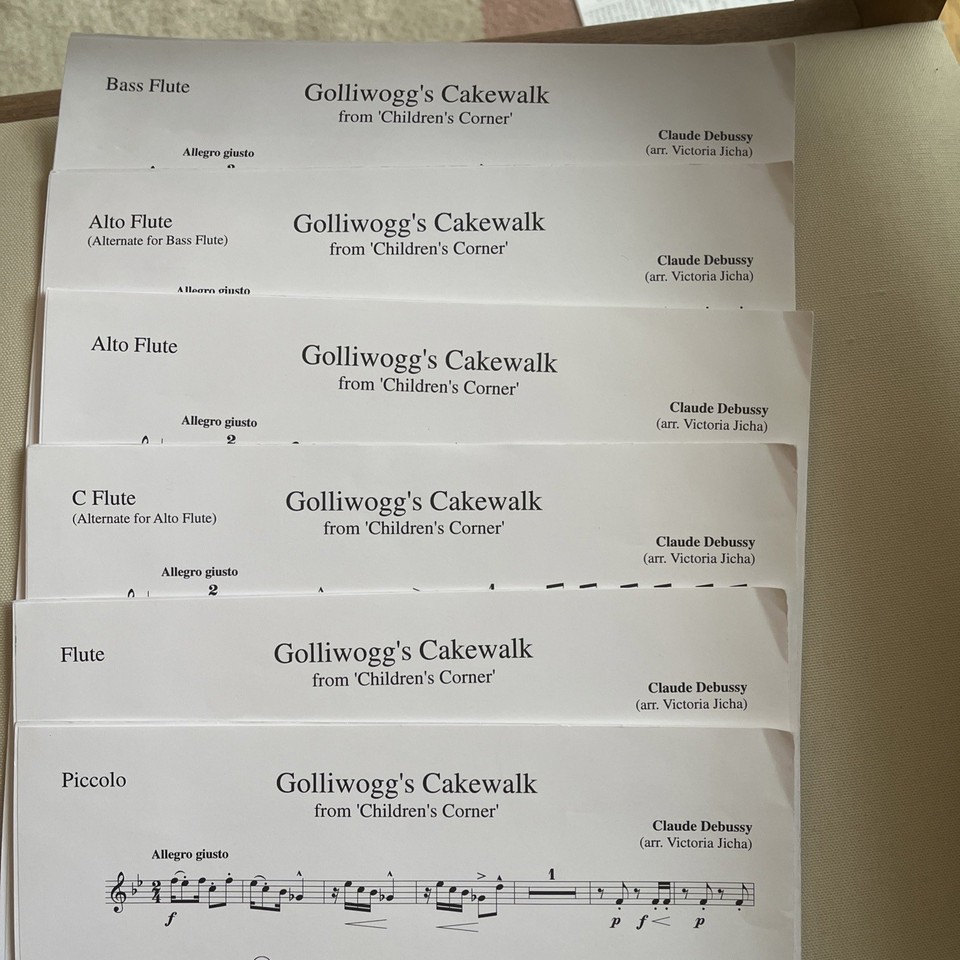 Flute Choir Golliwog's Cakewalk by Debussy arr. Jicha | eBay