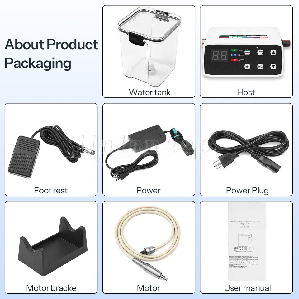 Dental LED Electric Motor System + Water Tank/LED 1:5 Contra Angle For ...