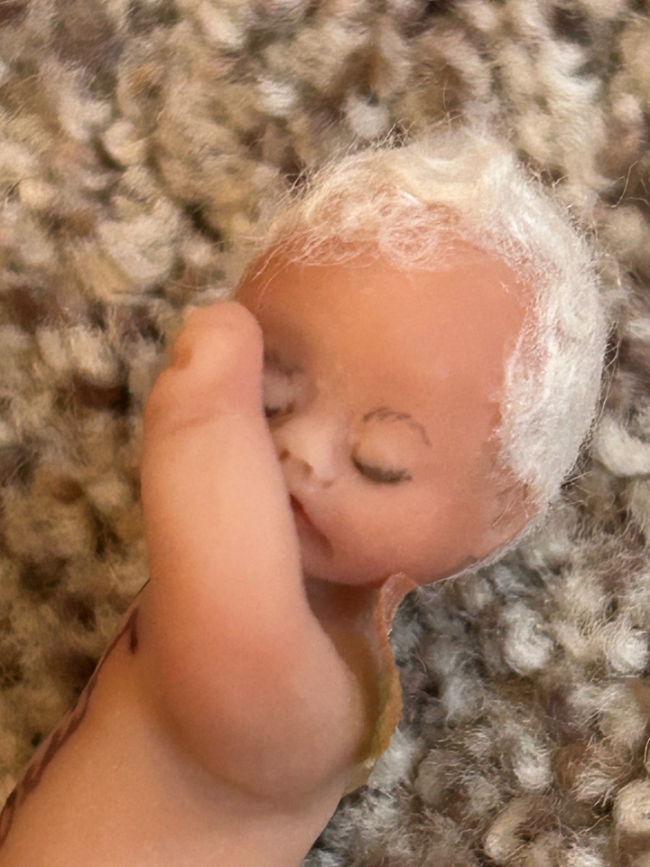 3" precious dollhouse miniature bisque artist Mary Ann Oldenburg angel baby doll | eBay