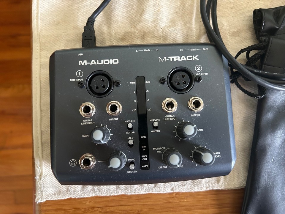 M-Audio M-Track 2 Channel USB Audio Interface XLR-MIDI, USB Cable and ...