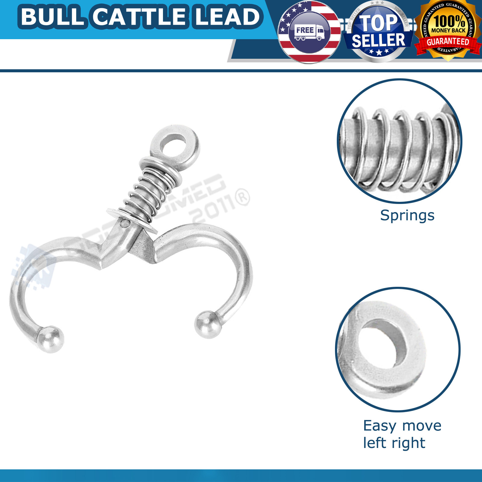 6 Bull Cow Cattle Bovine Nose Ring Automatic Cow Spring Nose Pliers ...