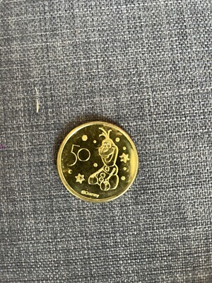 NEW Disney World 50th Anniversary OLAF Frozen Mickey Mouse Token Coin ...