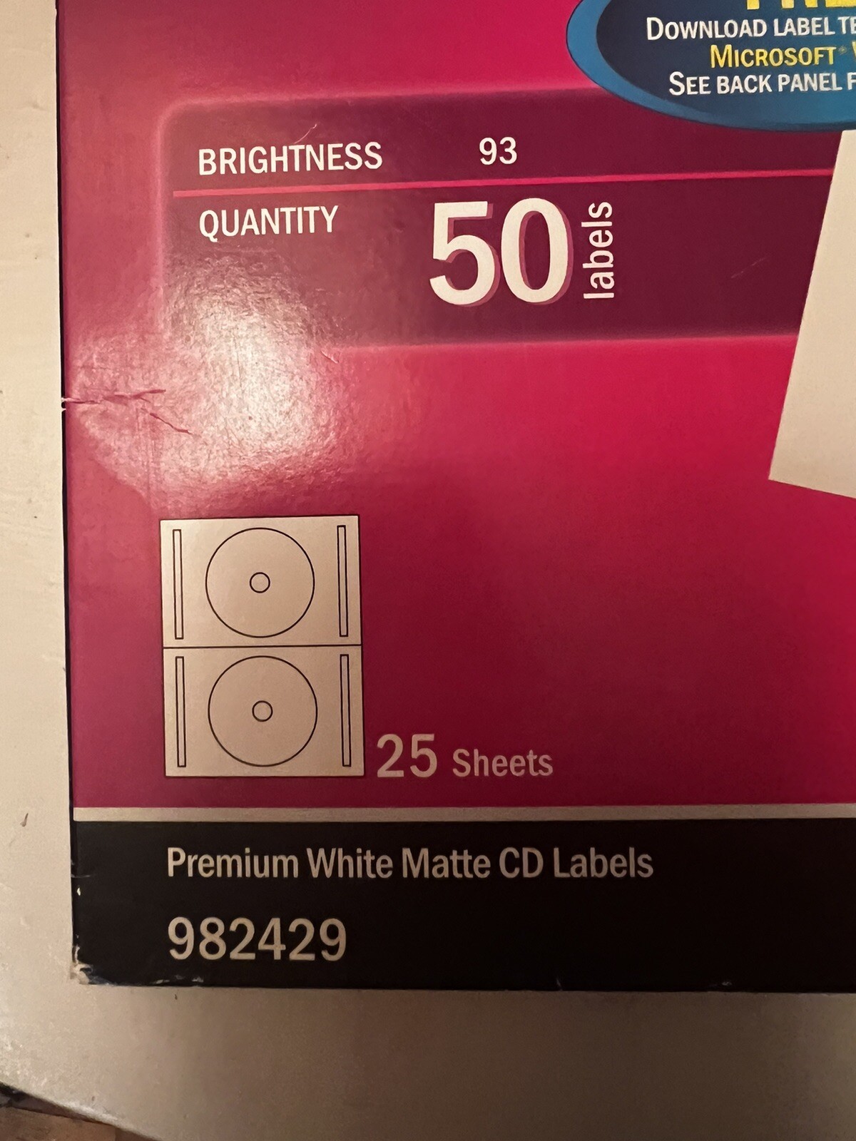 NCR Premium White Matte CD Labels 904067 Laser Inkjet Printer Easy ...